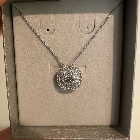 Zales | Jewelry | New Zales Sterling Silver Zirconia Necklace | Poshmark